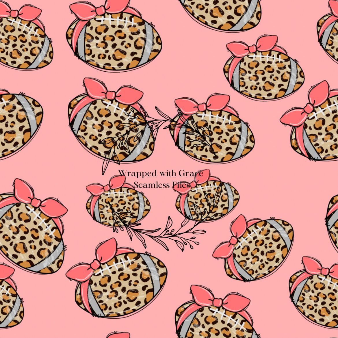 Girly Football Seamless File - Etsy