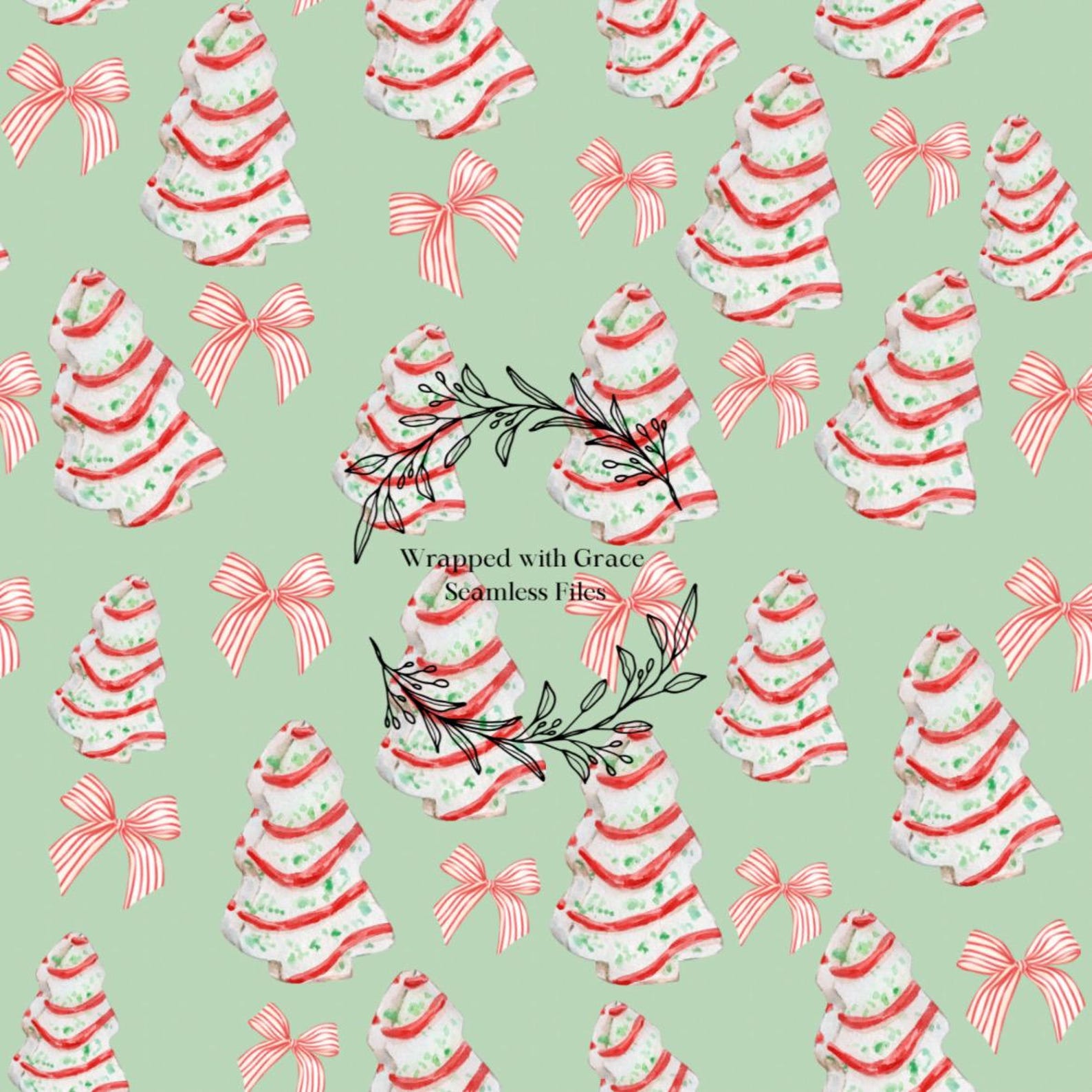 Christmas Tree Cake Seamless File - Etsy