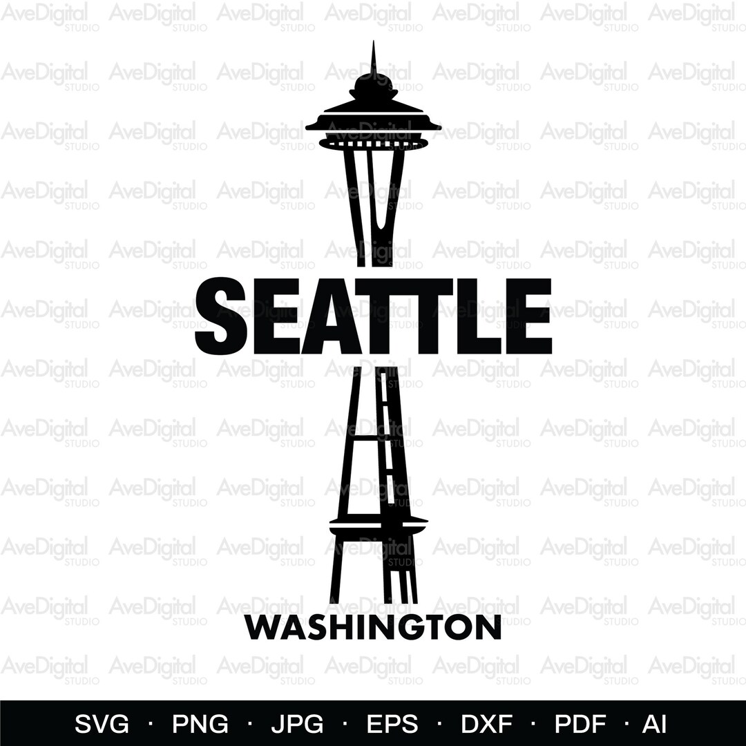 Seattle Vector, Seattle Space Needle Svg, Space Needle Silhouette ...