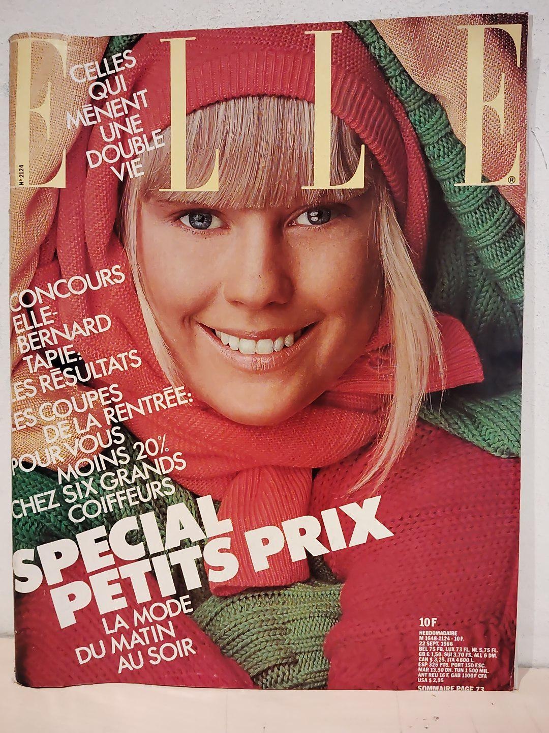 Elle France N.2124 Sep.1986 Cover Tina Lakkonen by Oliviero Toscani ...