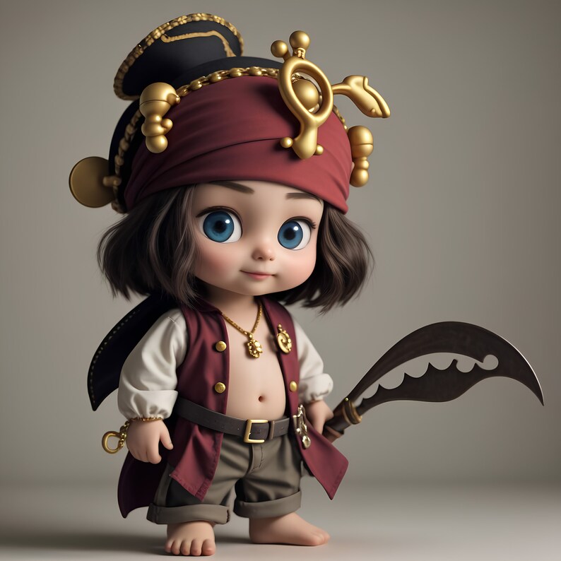 Little Cute Conqueror of the Seas - Pirate. High Quality Digital Image ...