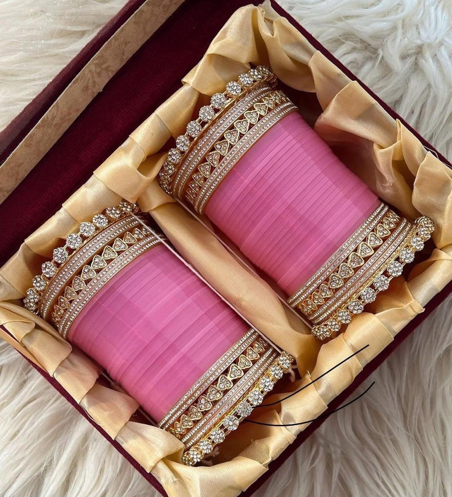 Traditional Bridal Chura, Punjabi White Dotted Chuda, Wedding Bangles ...