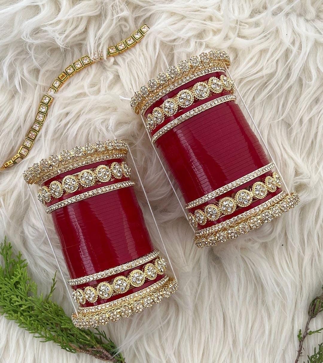 Punjabi Bridal Traditonal Kundan Chuda Set/wedding Chooda/traditional ...