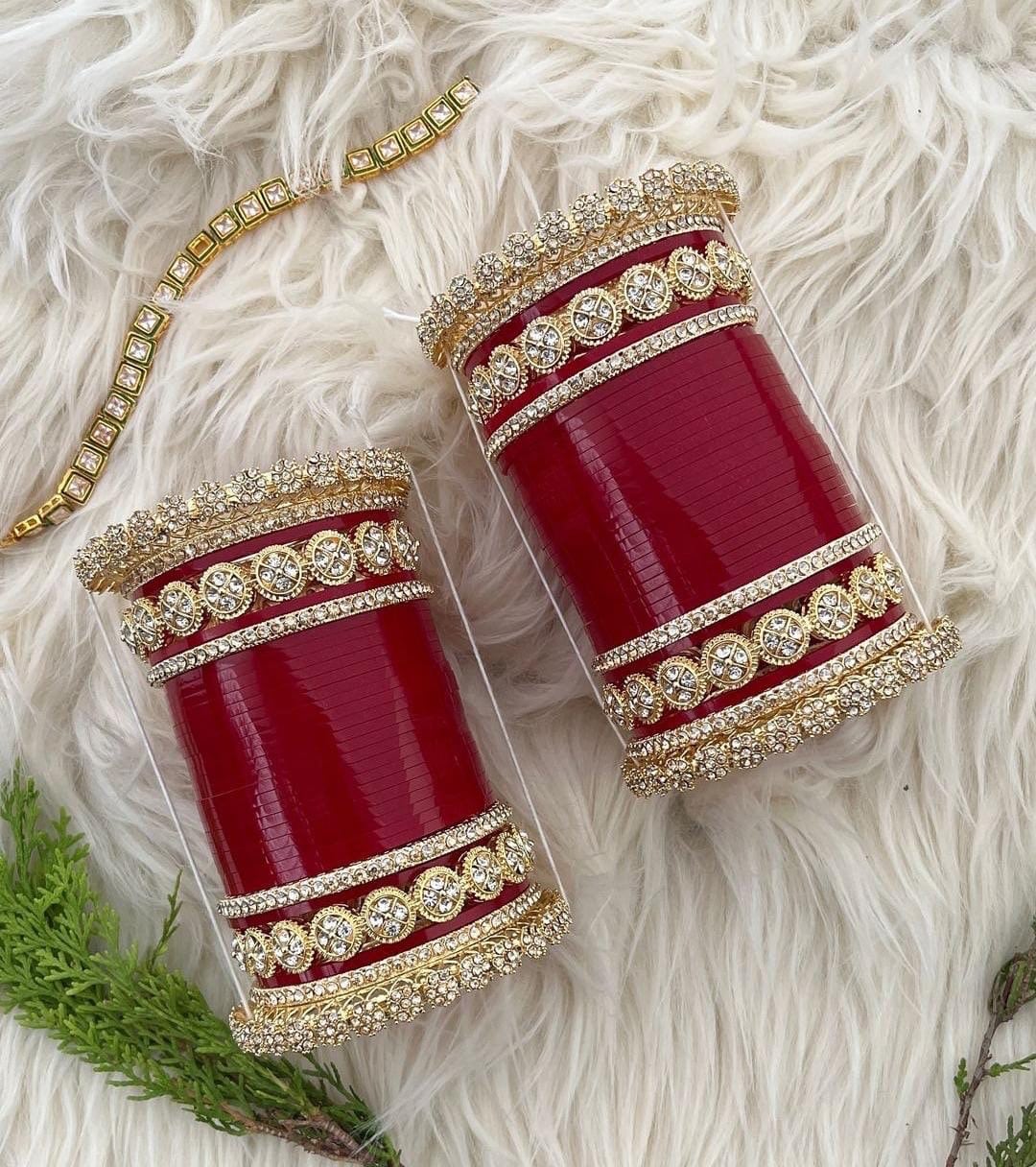 Punjabi Bridal Traditonal Kundan Chuda Set/wedding Chooda/traditional ...