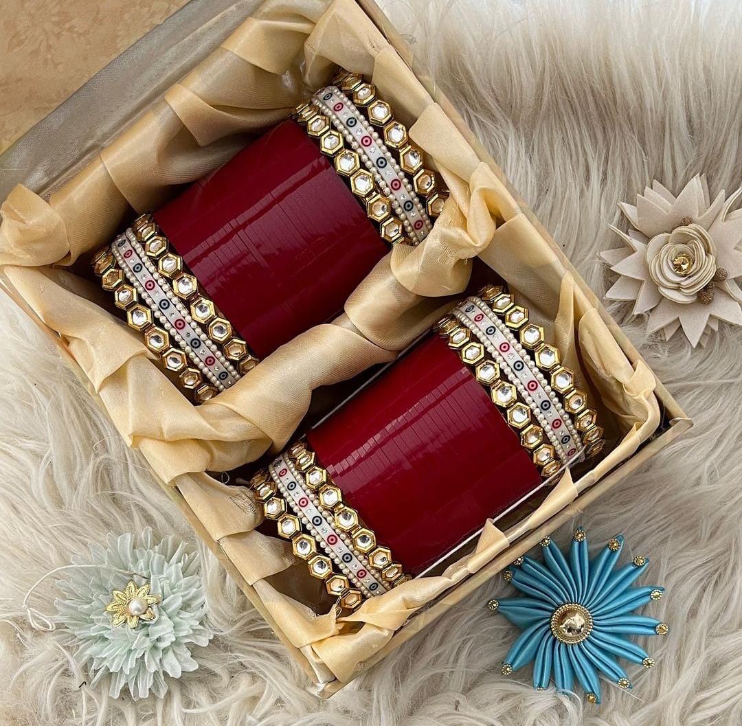 Punjabi Bridal Traditonal Kundan Chuda Set/wedding Chooda/traditional ...