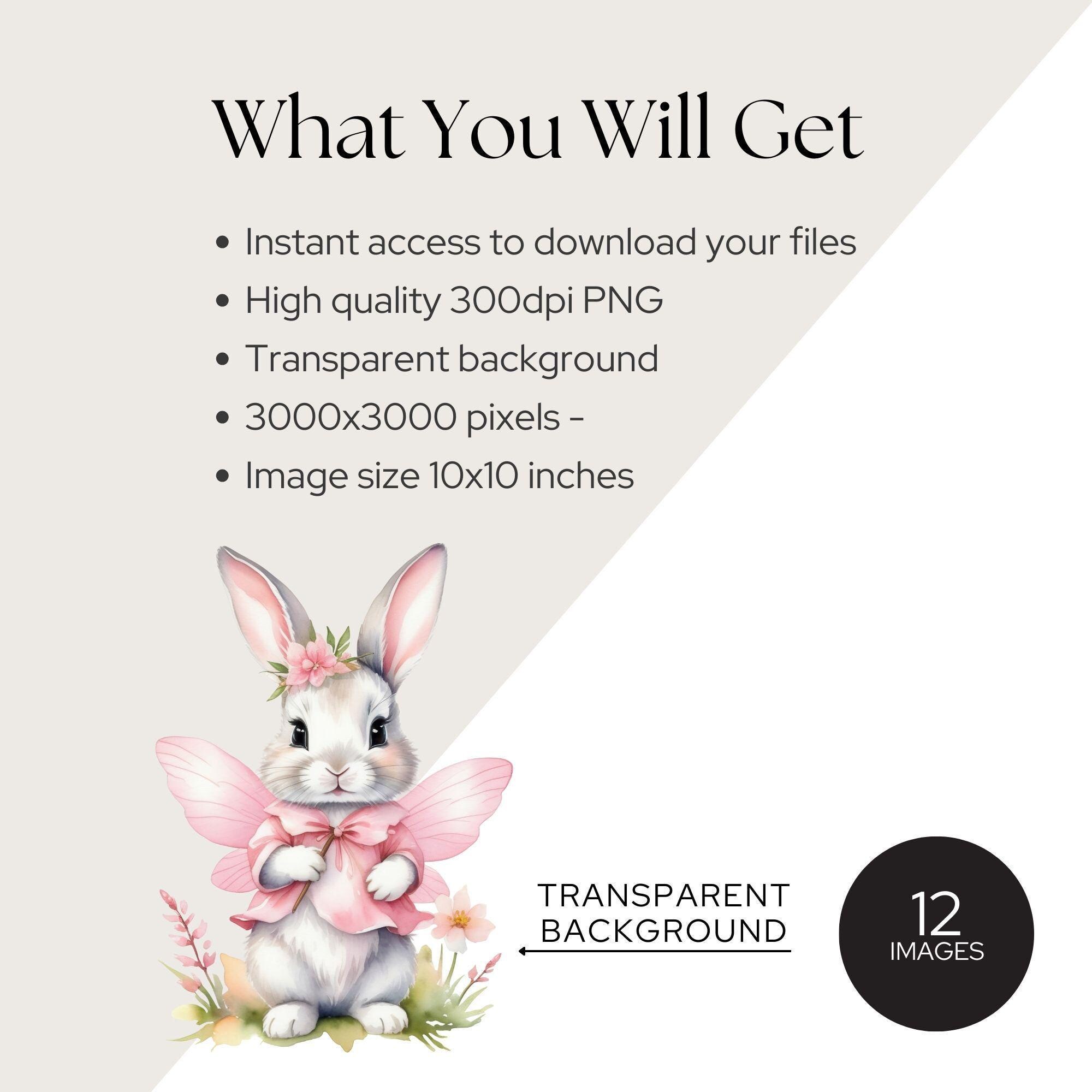 Watercolor Pink Bunny Clipart, Cute Bunnies Clip Art, Baby Girl Rabbit ...