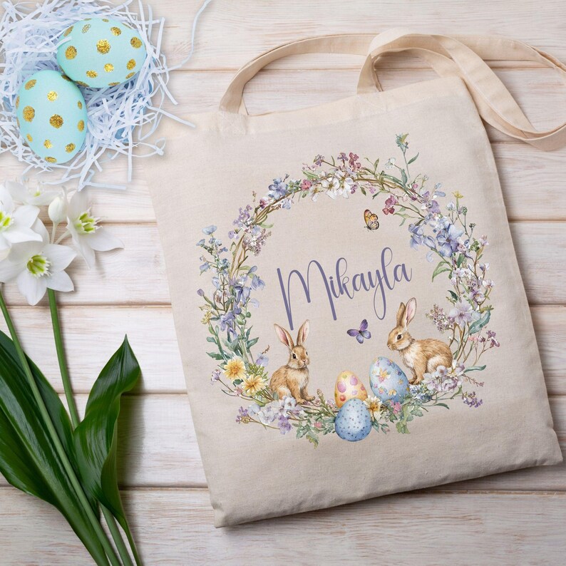 Easter Wreath Clipart, Cute Bunny & Eggs, Watercolor Rabbits and Spring ...
