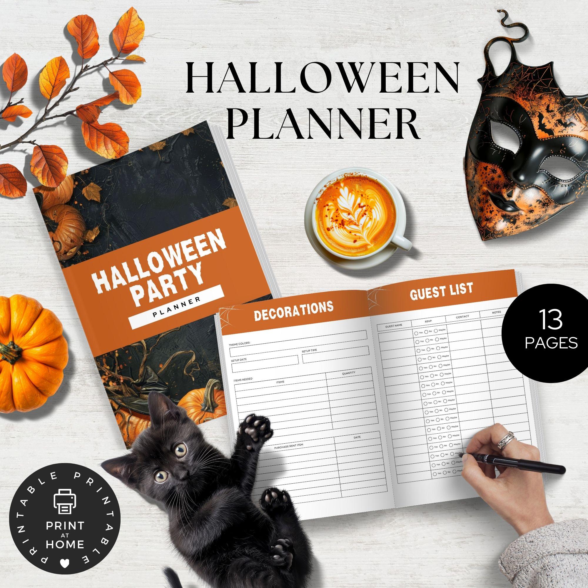 Halloween Party Planner Printable, Trick or Treat Event Schedule ...