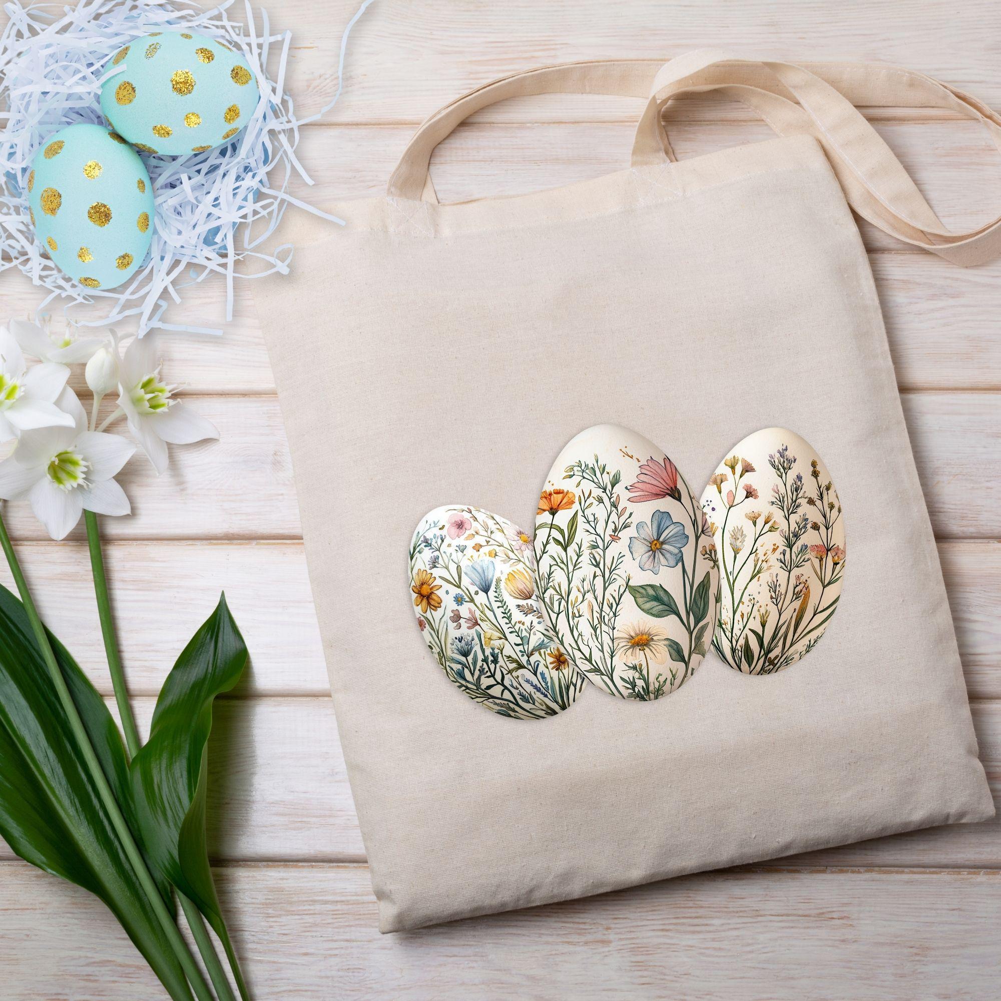 Wildflower Painted Eggs Clipart, Hand Painted Easter Eggs, Shabby Chic ...