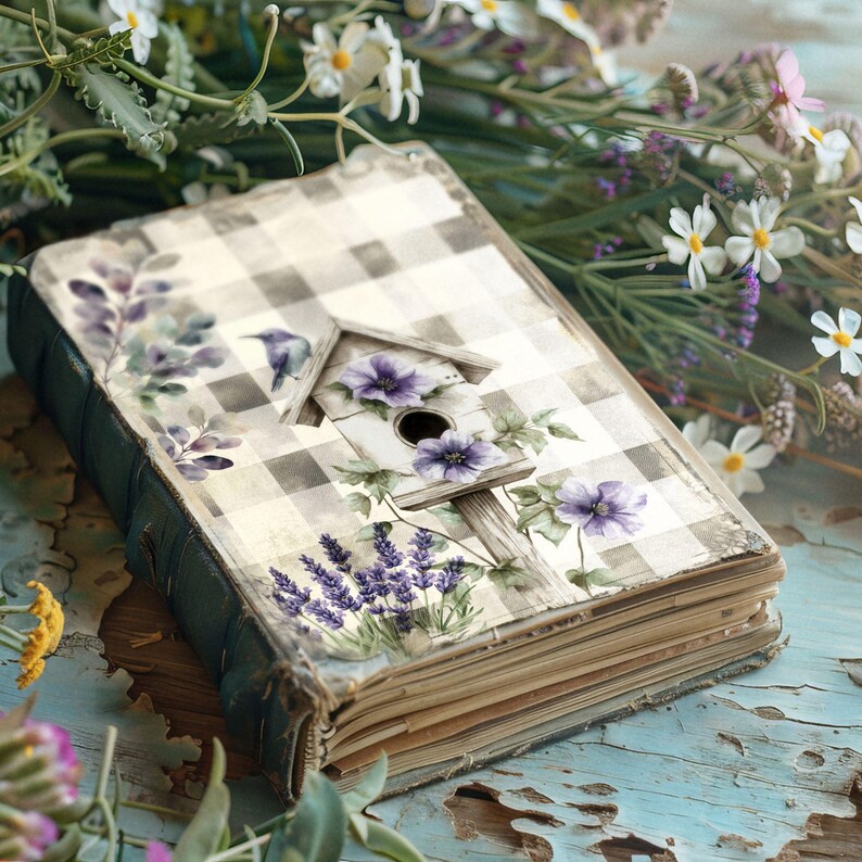 Papel digital para diario basura Cottage Garden, páginas de diario ...