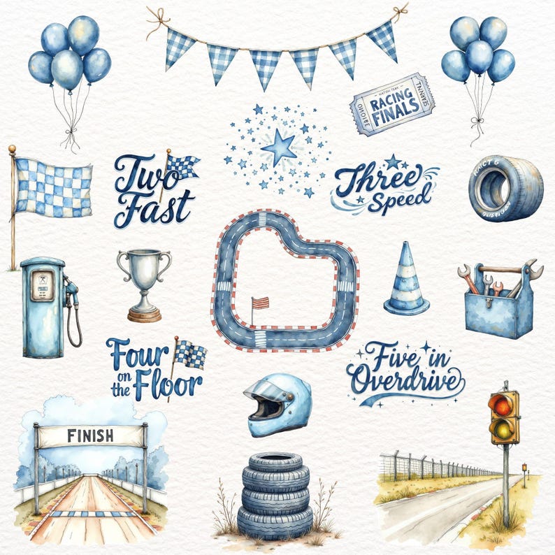 Little Racer Clipart, Cute Race Car PNG, Kids Watercolor Racing ...