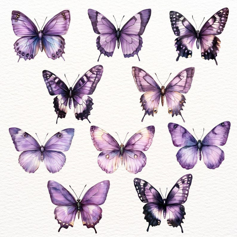 Purple Butterfly Clipart, Clip Art Download for Paper Crafts ...