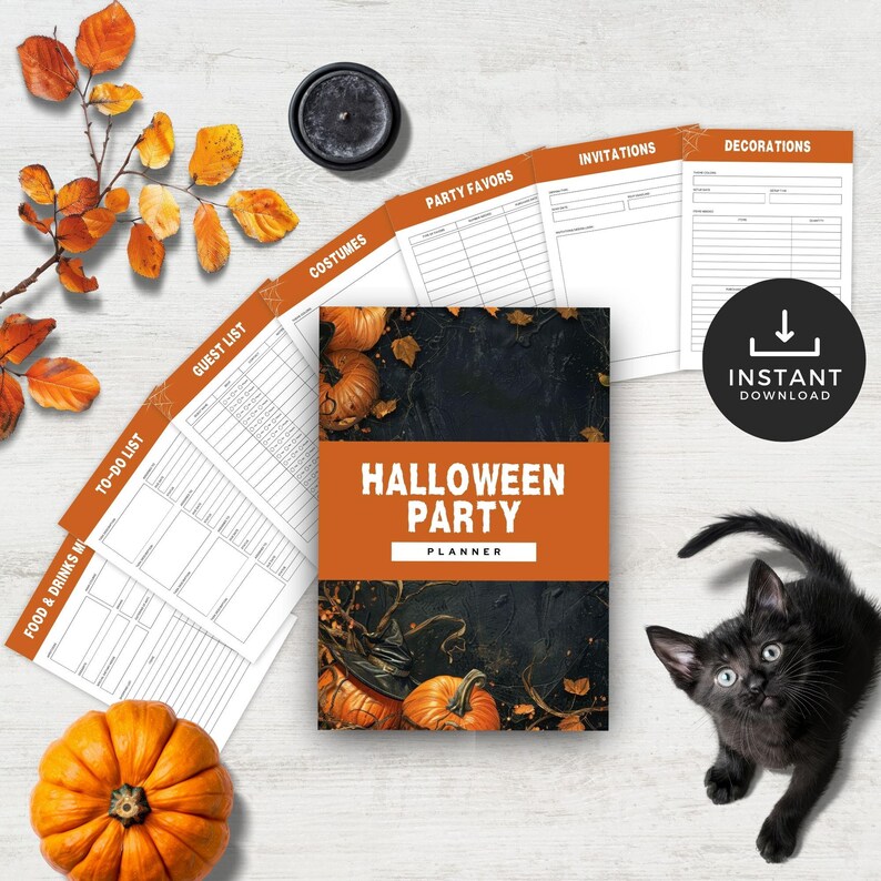 Halloween Party Planner Printable, Trick or Treat Event Schedule ...