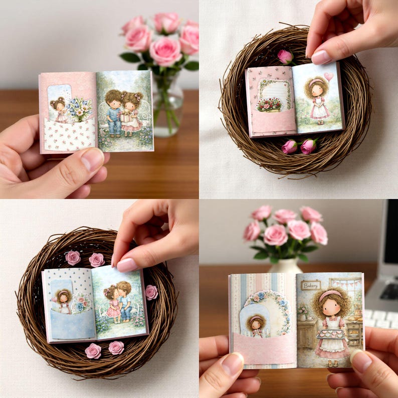 Printable Mini Books Bundle of 4, Sweetheart Cottage Miniature Book and ...