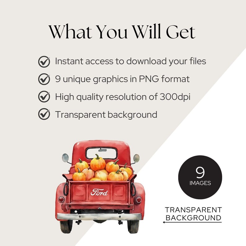 Pumpkin Truck Clipart, Fall Harvest Truck Art, Rustic Farm Truck Clip ...