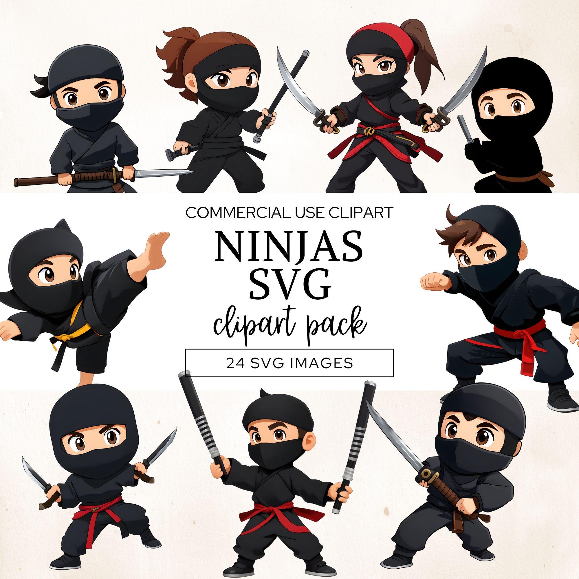 Ninja SVG Files for Cricut, Cute Boy & Girl Ninja Clipart, Karate Kids ...