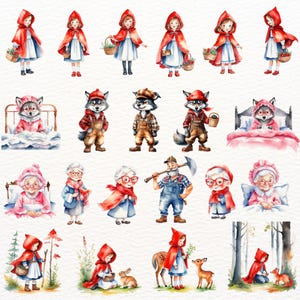 Little Red Riding Hood Clipart, Fairy Tale Storybook Clipart ...