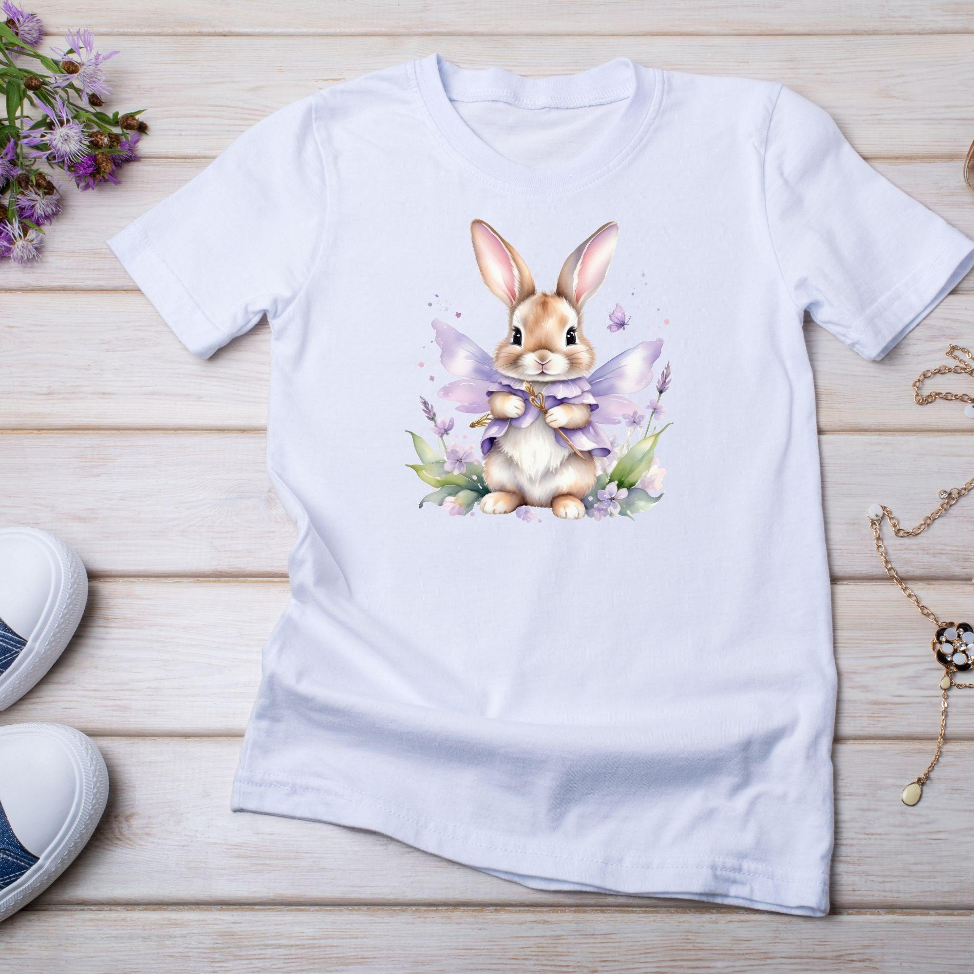 Lilac Bunny Fairy Clipart, Watercolor Nursery Art, Cute Bunny PNG, Baby ...