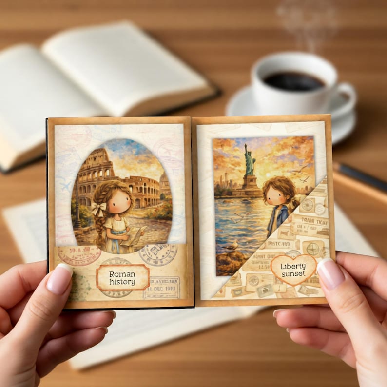 Little Traveler Mini Book Printable: 3x4 Inch Junk Journal Kit, Travel ...