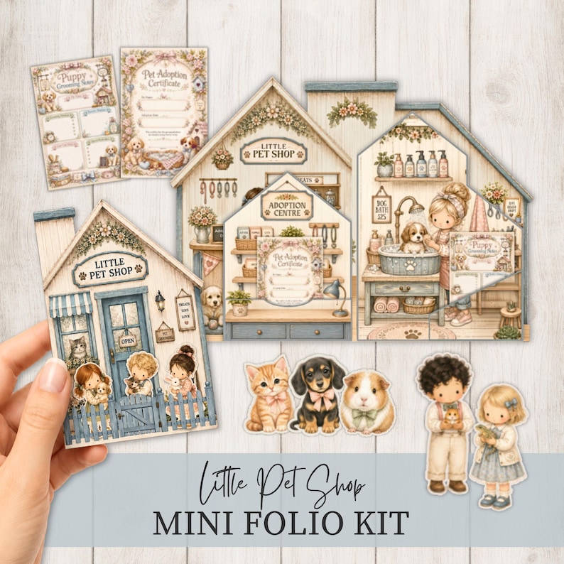 Little Pet Shop Mini Folio Printable, Pets Junk Journal Kit, Dog ...