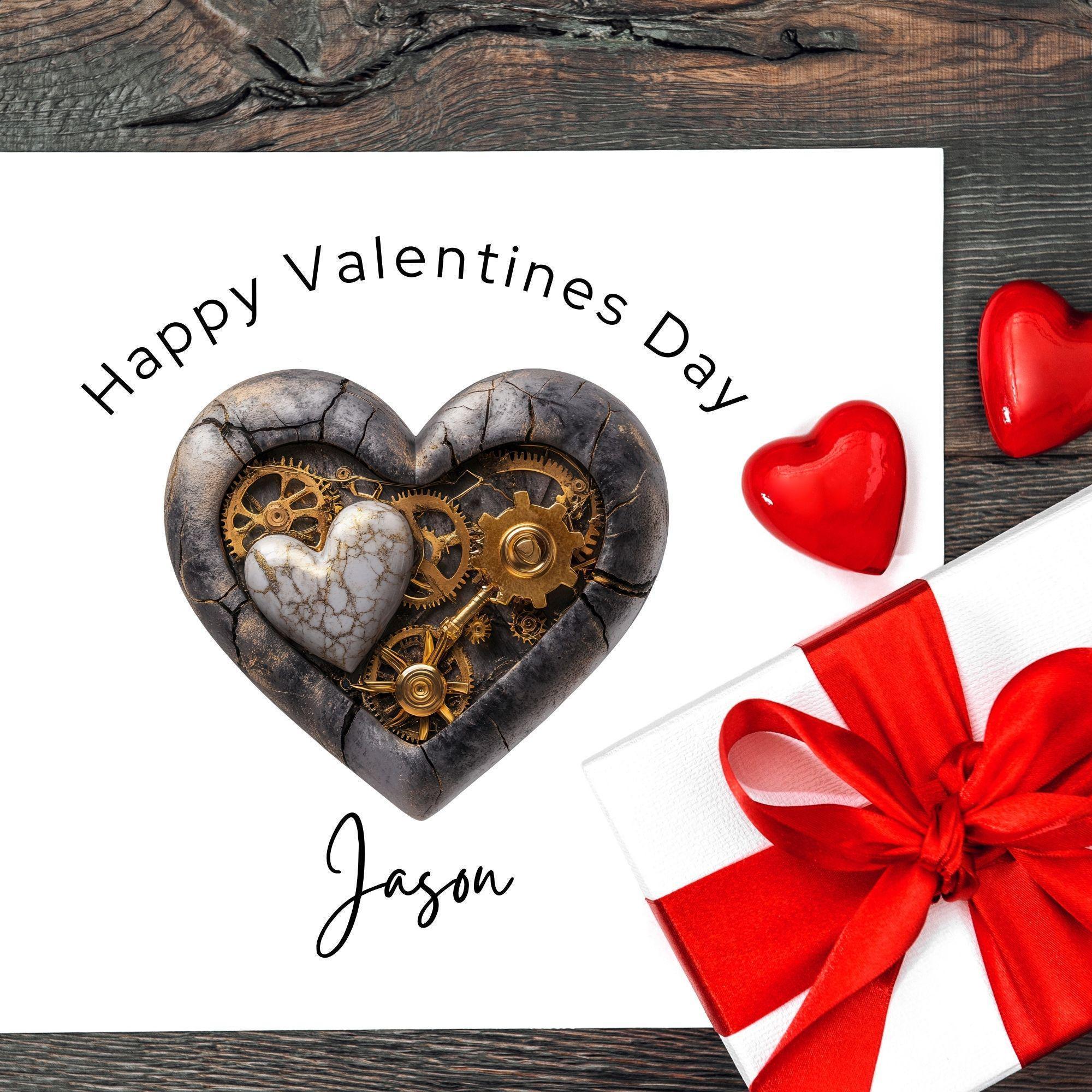 Steampunk Valentine Heart Clipart, Valentine's Day Card Making ...