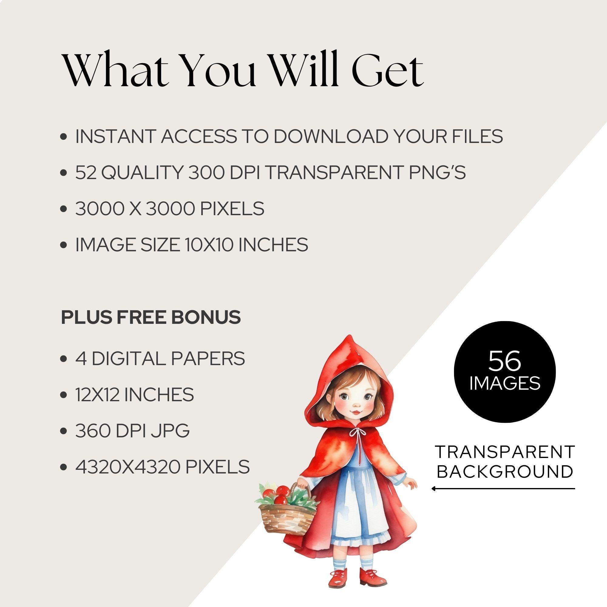 Little Red Riding Hood Clipart, Fairy Tale Storybook Clipart ...