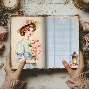 Victorian Rose Junk Journal Pages, Printable Ephemera, Vintage Floral ...