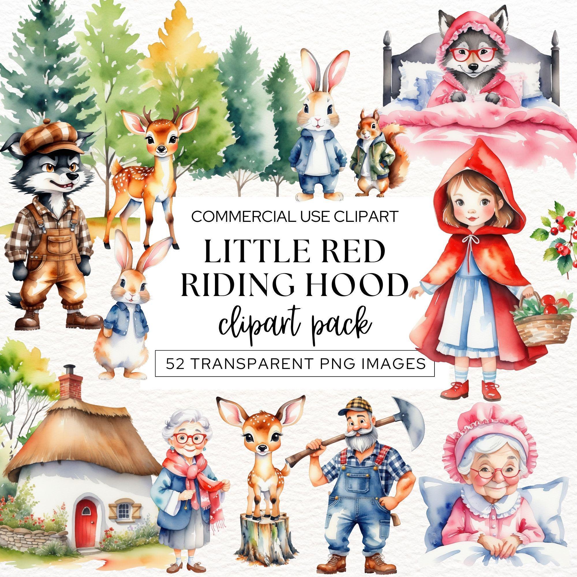 Little Red Riding Hood Clipart, Fairy Tale Storybook Clipart ...