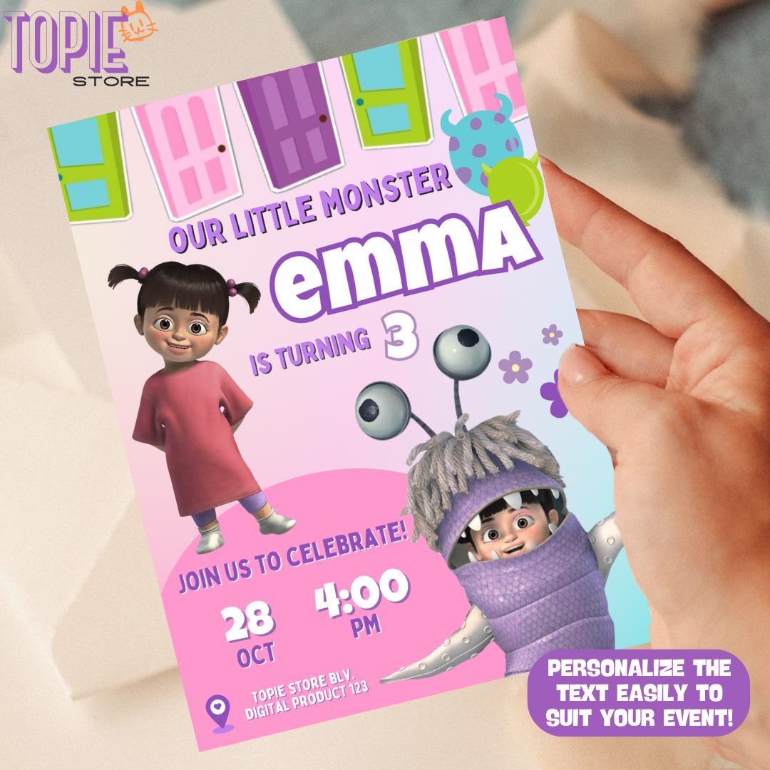 Editable Boo Monster Inc Birthday Bundle Pack Birthday Invitation ...