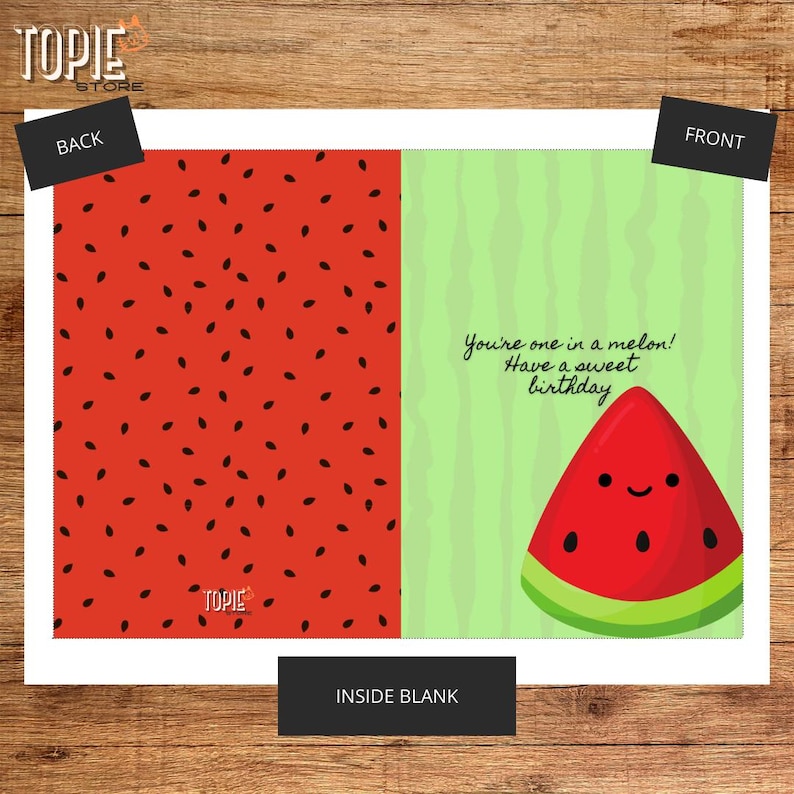 Printable Watermelon Birthday Card - Cute Pun Birthday Card - You’re ...
