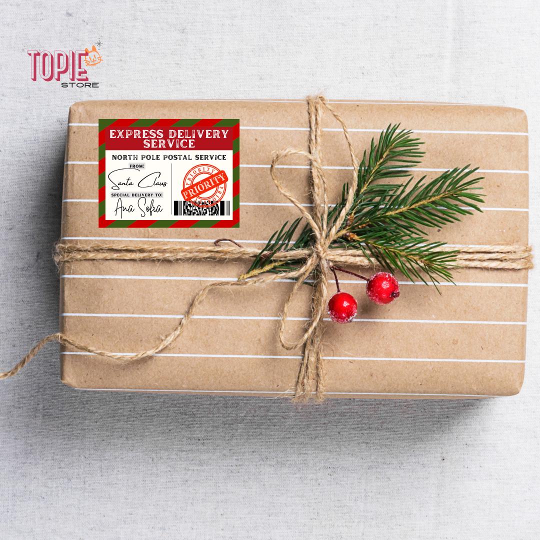 Personalized Santa Claus Letter & Editable North Pole Shipping Labels ...