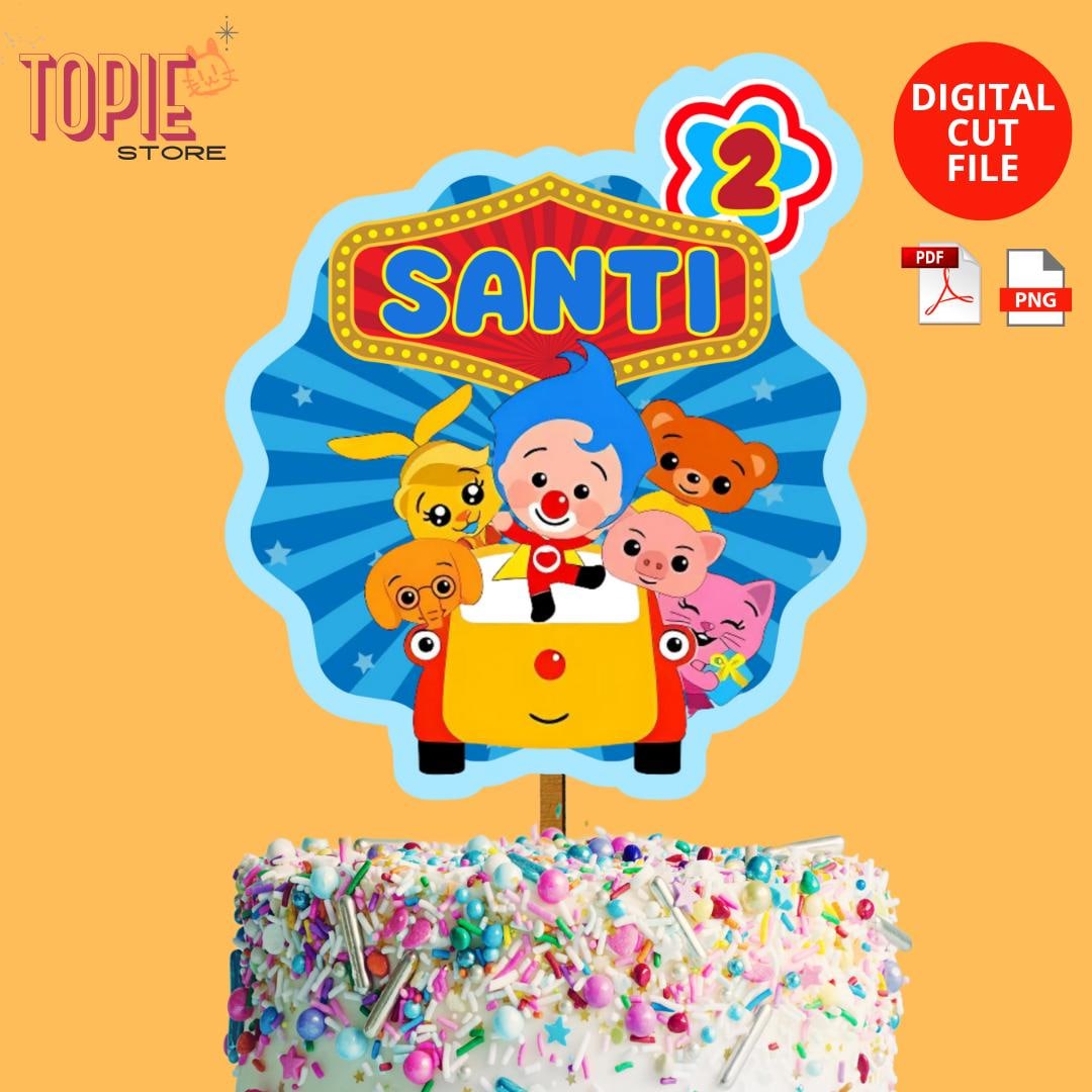 Custom Plim Plim Clown Birthday Cake Topper, Personalized Printable ...