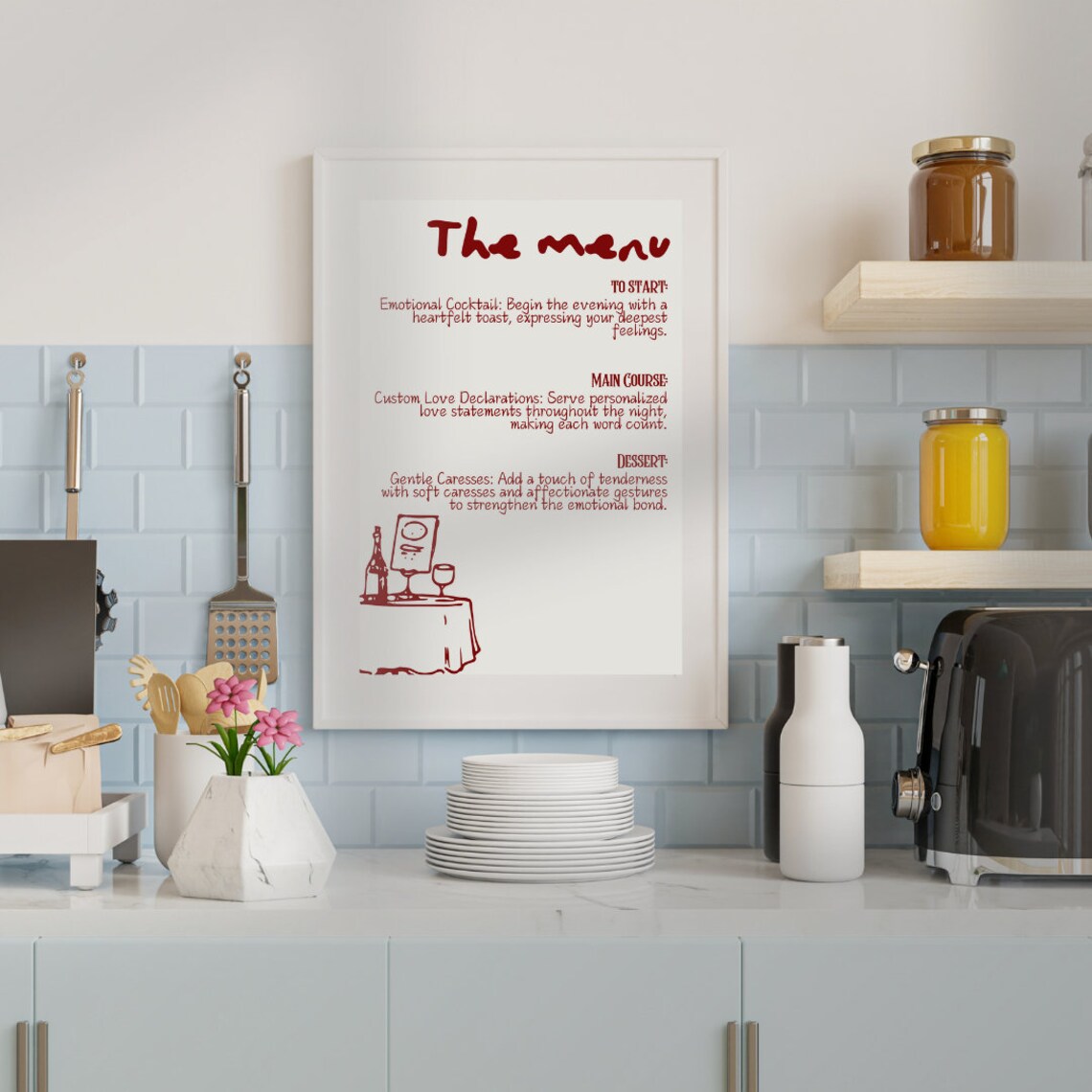 Romantic Menu Wall Art the Menu of Love Printable Wall Art Digital ...