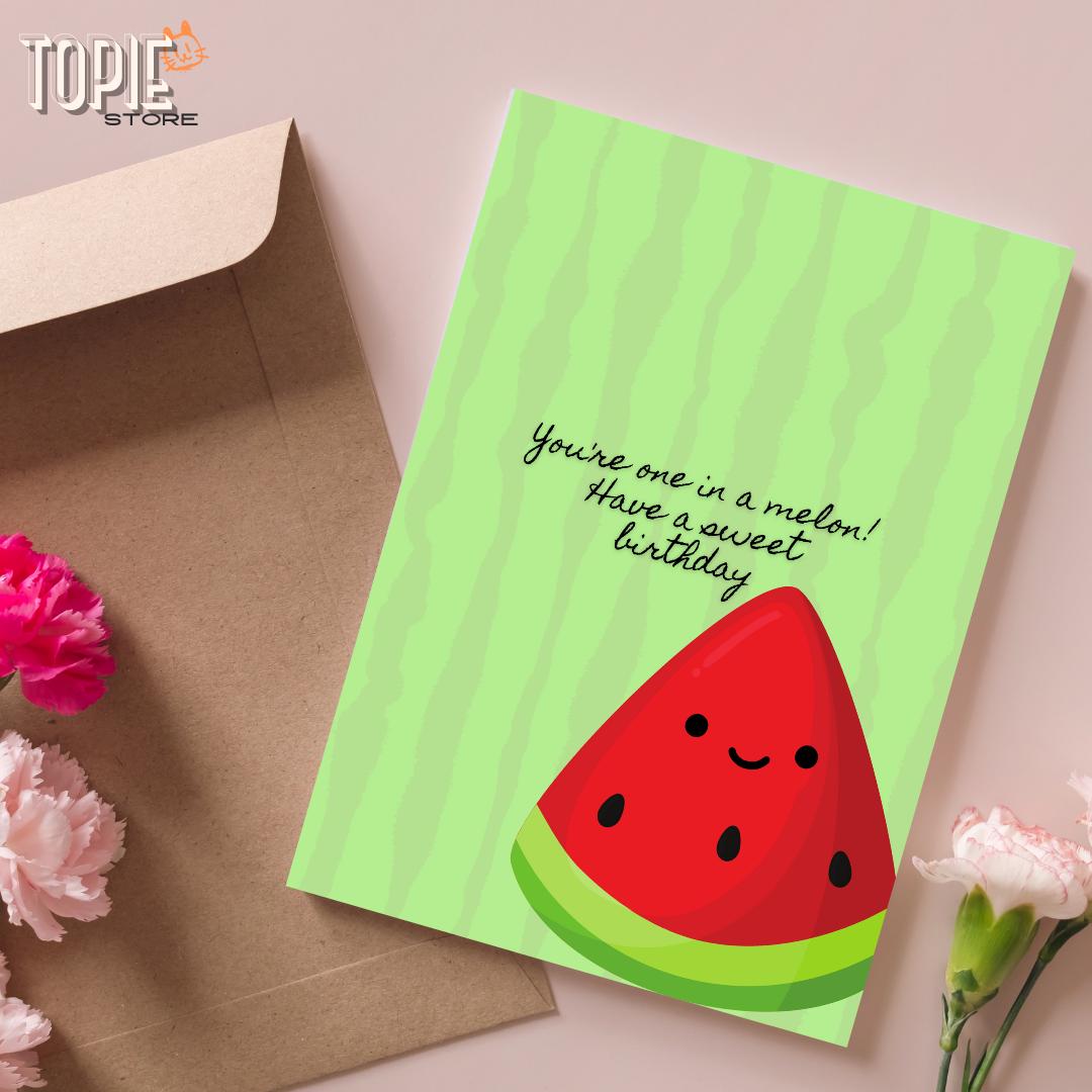 Printable Watermelon Birthday Card - Cute Pun Birthday Card - You’re ...
