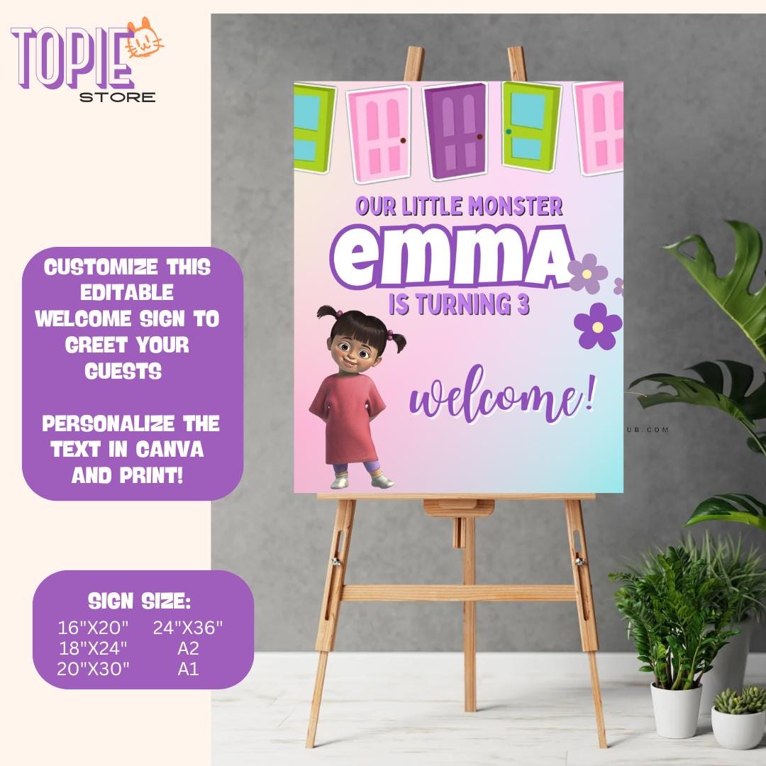 Editable Boo Monster Inc Birthday Bundle Pack Birthday Invitation ...