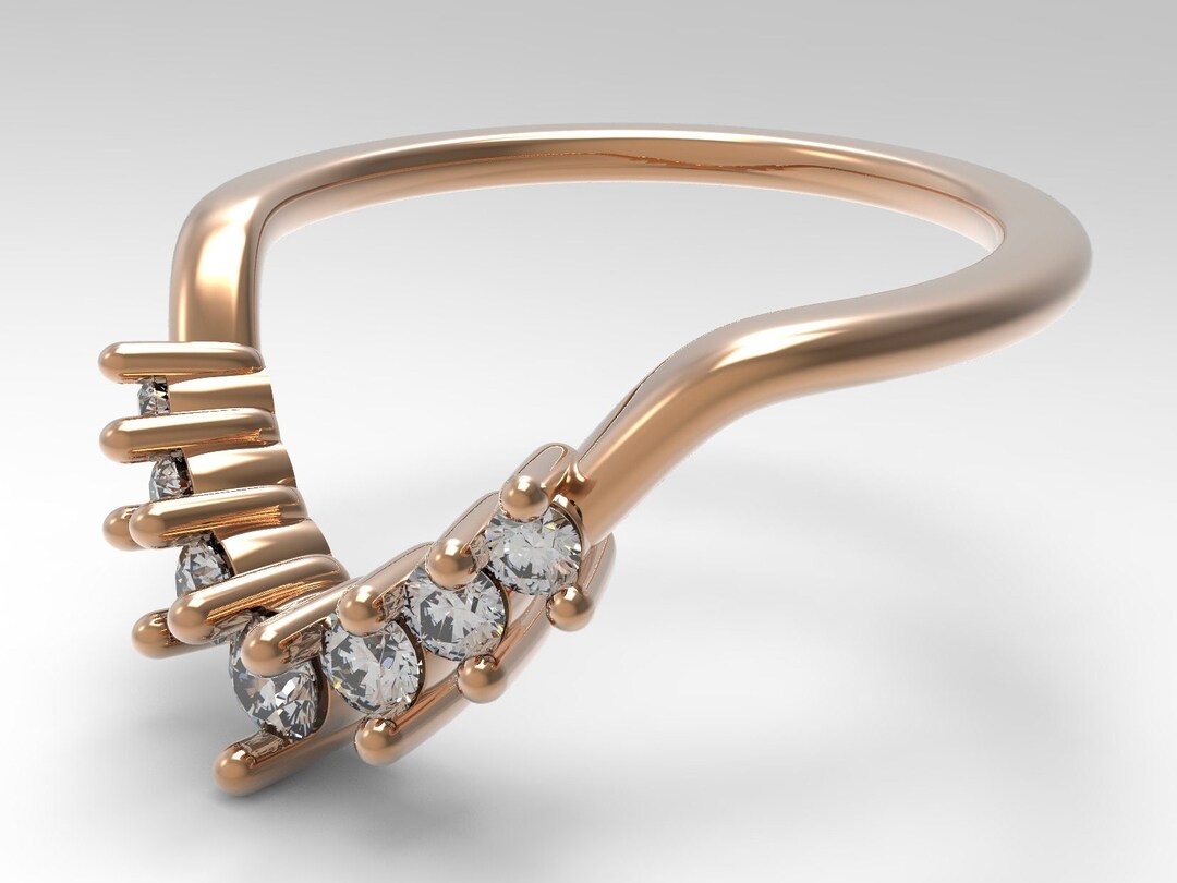 STL/3D Model CAD Design V Shaped Stone Set Wedding Ring Stl File for ...