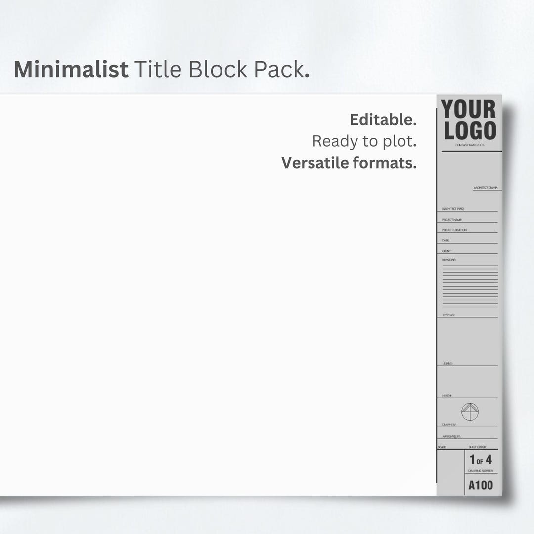 Editable Architectural Title Block Template: DWG CAD Layout - Etsy
