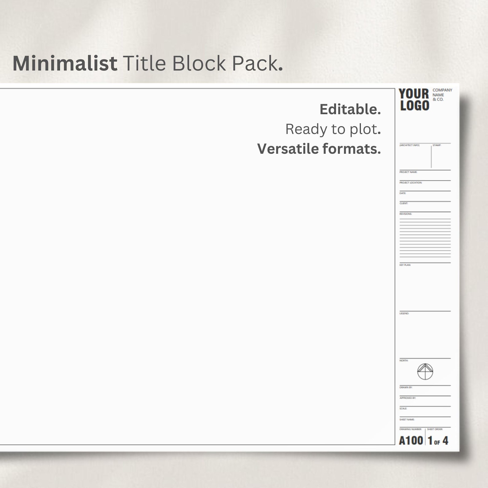 Editable Architectural Title Block Template: DWG CAD Layouts - Etsy