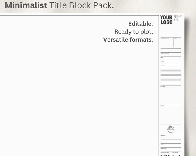 Simple Design Blueprint Title Block Templates CAD - 8.5x11, 11x17 ...