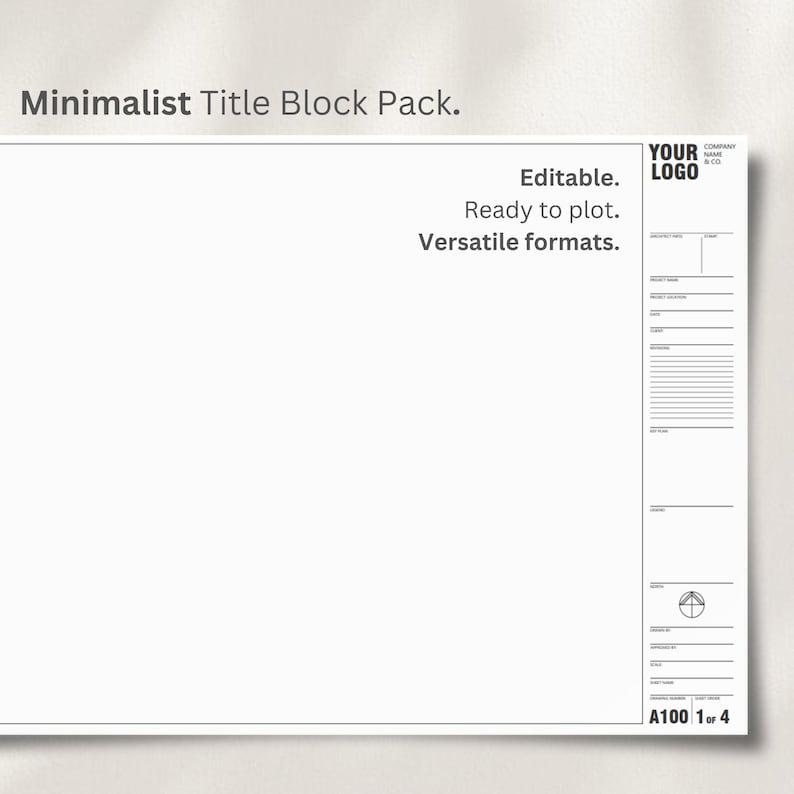 Editable Architectural Title Block Template: DWG CAD Layouts - Etsy