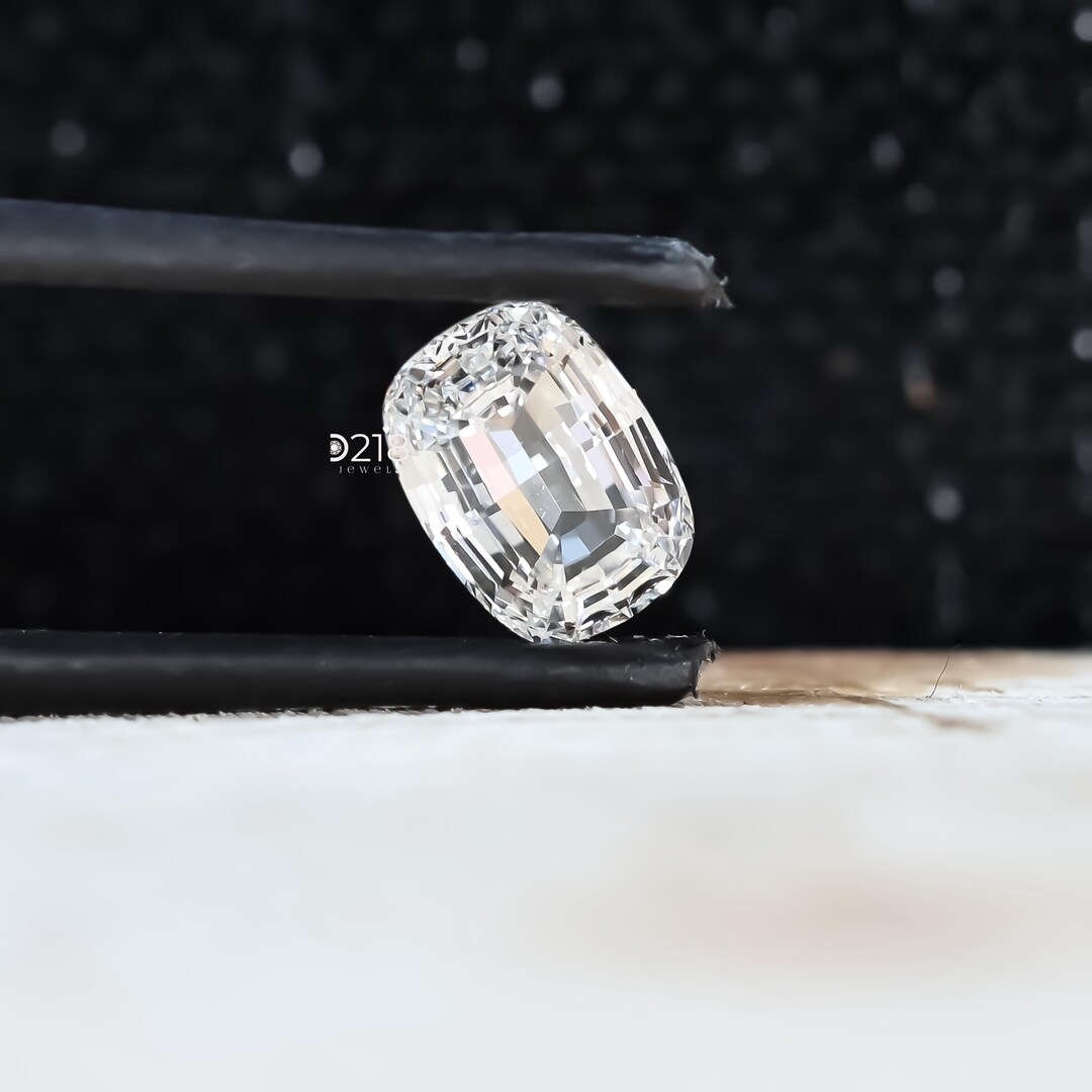Step Cut Cushion Cut Lab Grown Diamond, Antique Cut 1 CT Lab Created ...