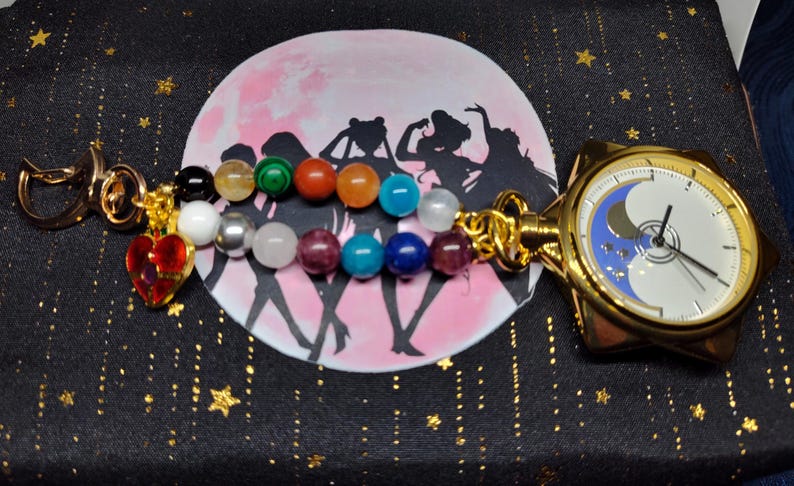 Sailor Moon Star Locket Pocket Watch Purse Charm Keychain - Etsy