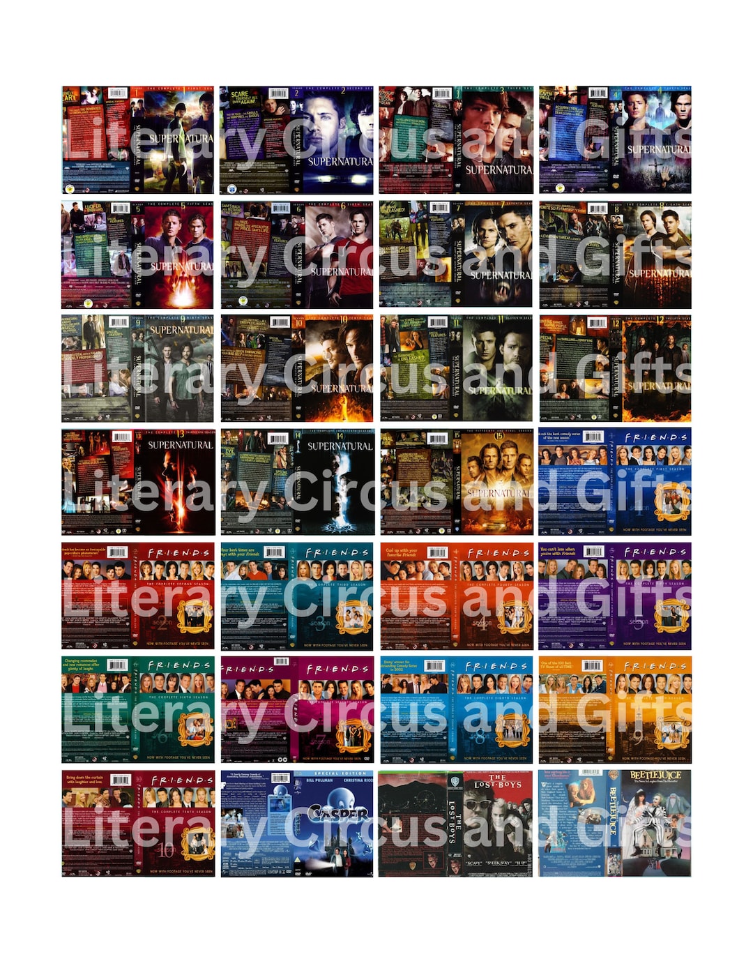 1:12 Scale Miniature Printable DVD Covers Supernatural, Friends - Etsy