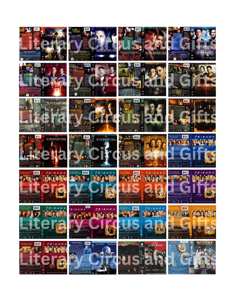 1:12 Scale Miniature Printable DVD Covers Supernatural, Friends - Etsy