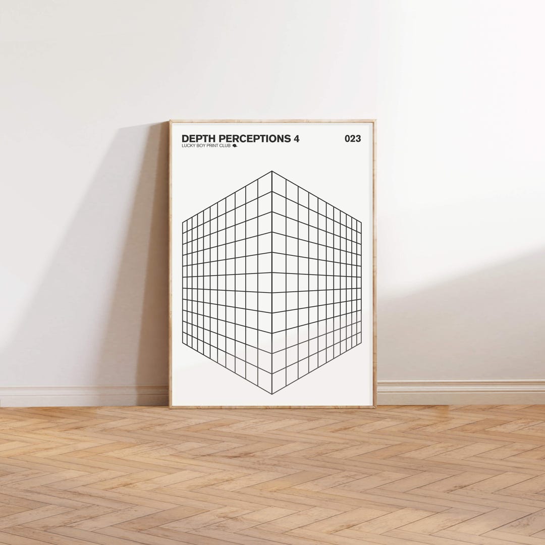 DEPTH PERCEPTIONS 4 3D Grid Wall Art, Contemporary Retro Prints ...