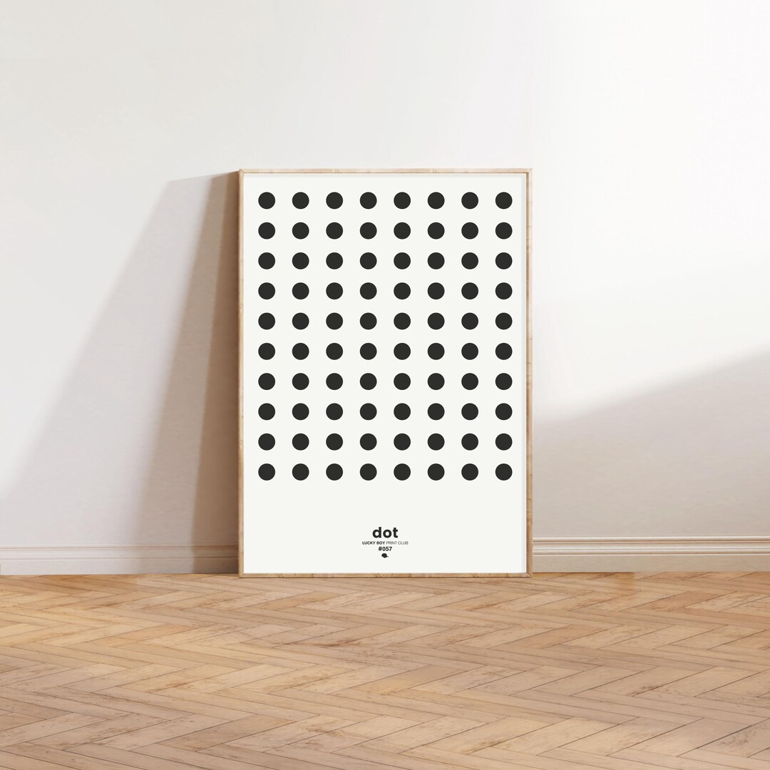 DOT Polkadots Poster | Minimalist Print | Black and White Wall Art for ...