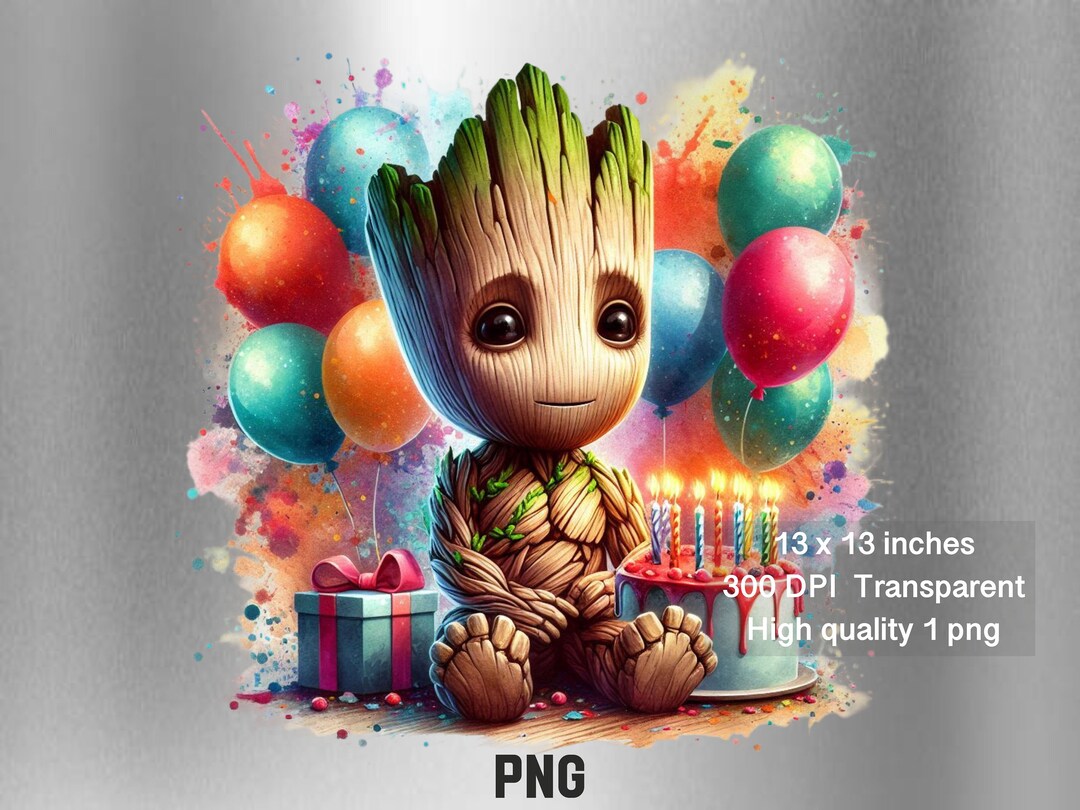 Watercolor Splash Baby Groot Png Digital Images for Printing, T-shirts ...