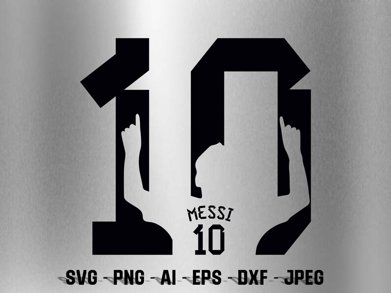 Messi 10 Inter Miami 2023/2024 svg png dxf eps ai / Cortar archivo para ...