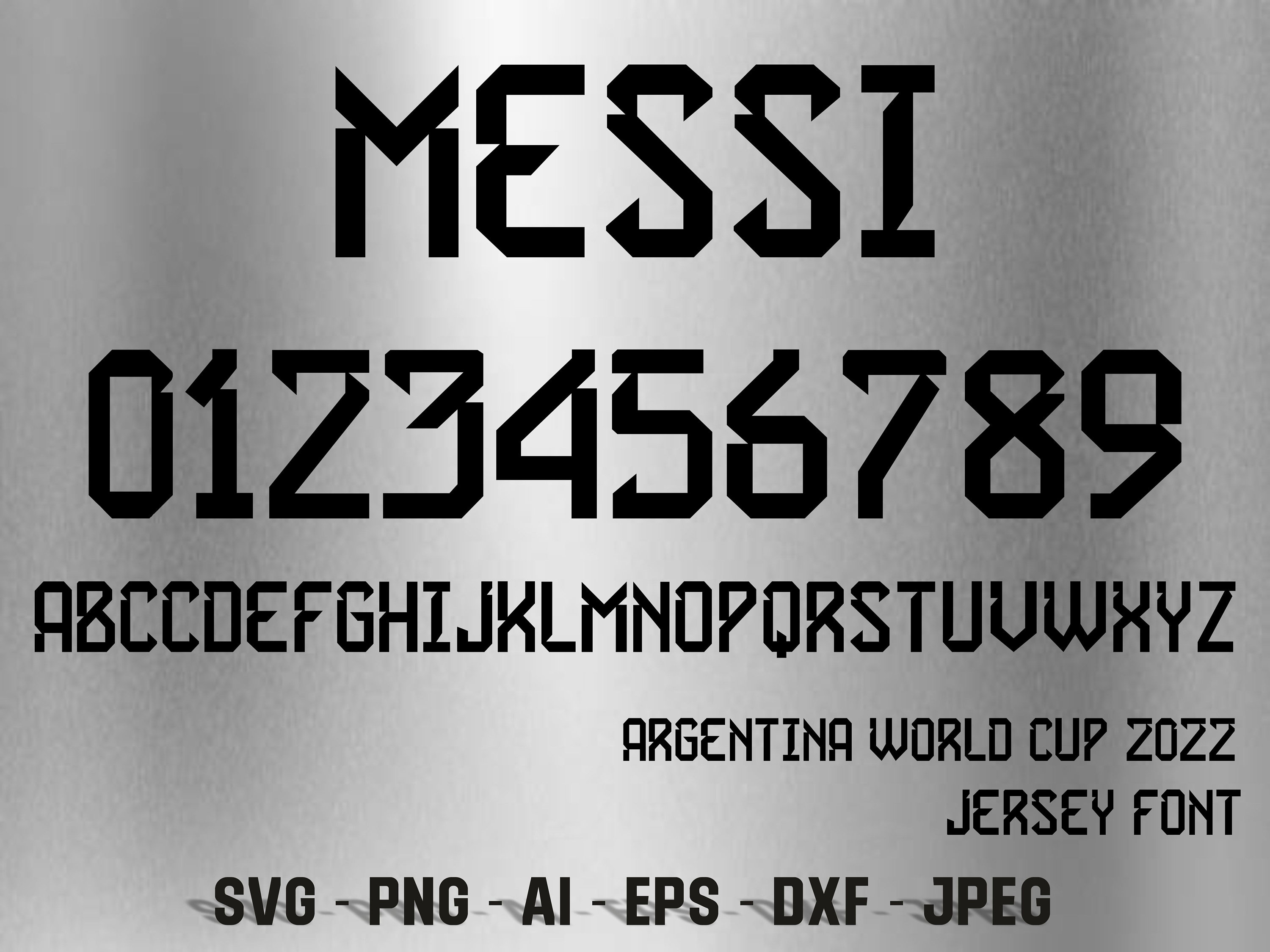 Argentina World Cup 2022 Jersey Font | Lionel Messi Jersey Font ...