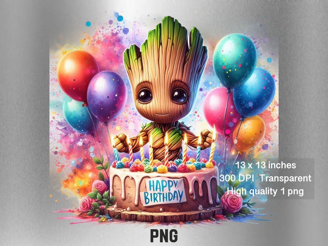 Watercolor Splash Baby Groot Png Digital Images for Printing, T-shirts ...